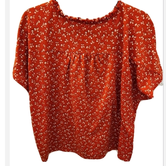 MELLODAY | Tops | Melloday Floral Ruffle Blouse Xl | Poshmark